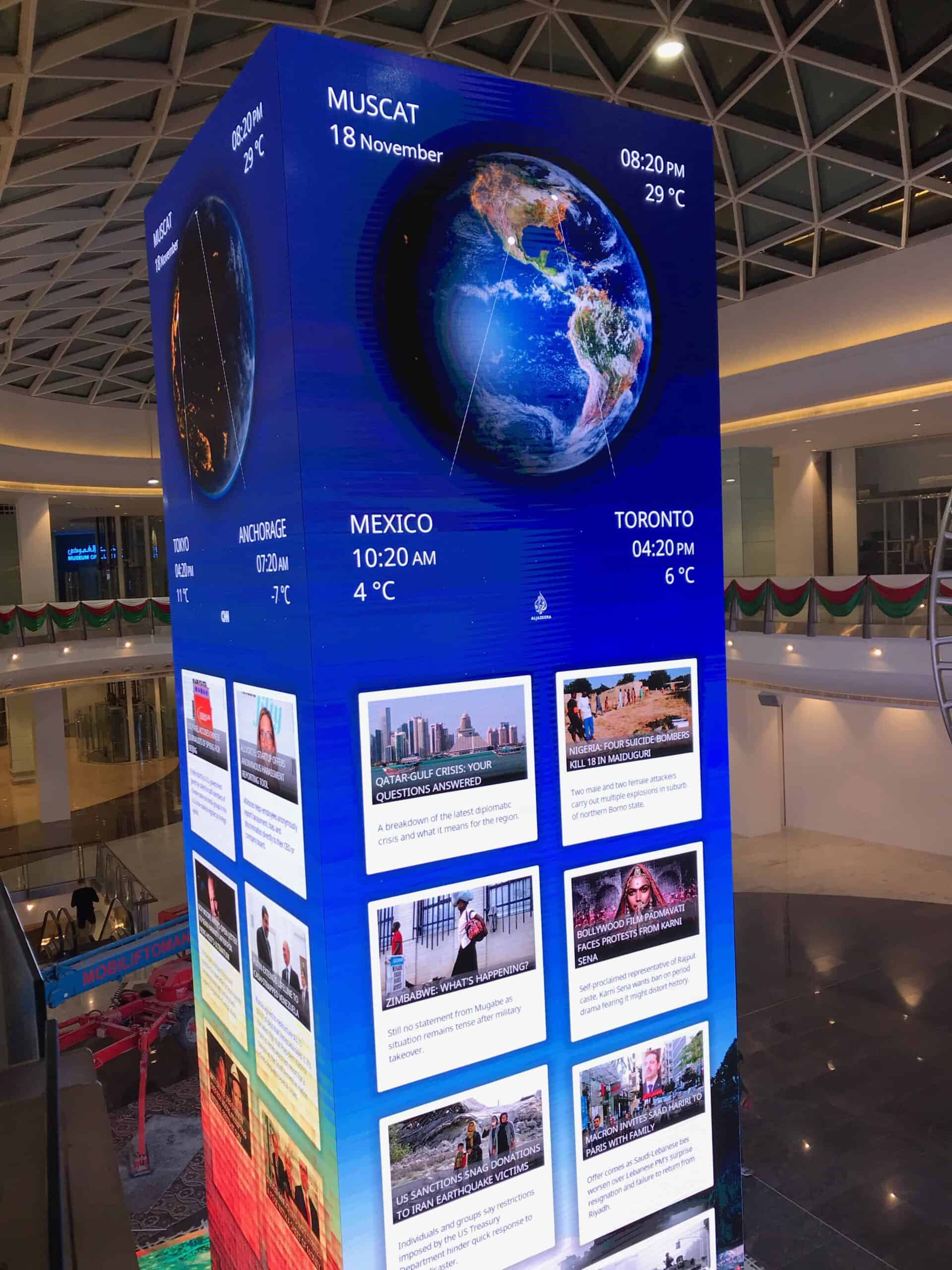 Dynamo LED Displays Install Huge LED Tower In Muscat, Oman