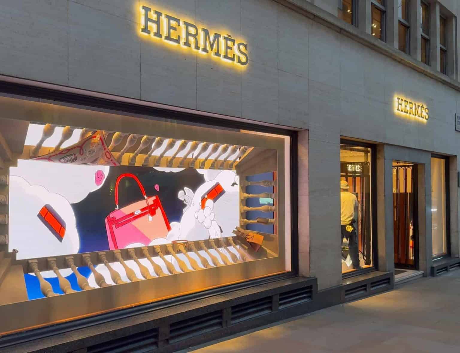 Hermes LED Windows Showcase Luxury and Innovation